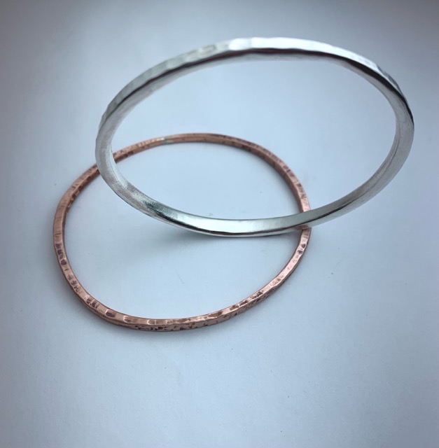 BruceGreySimcoe - Metalsmithing - Forged Silver Bangle